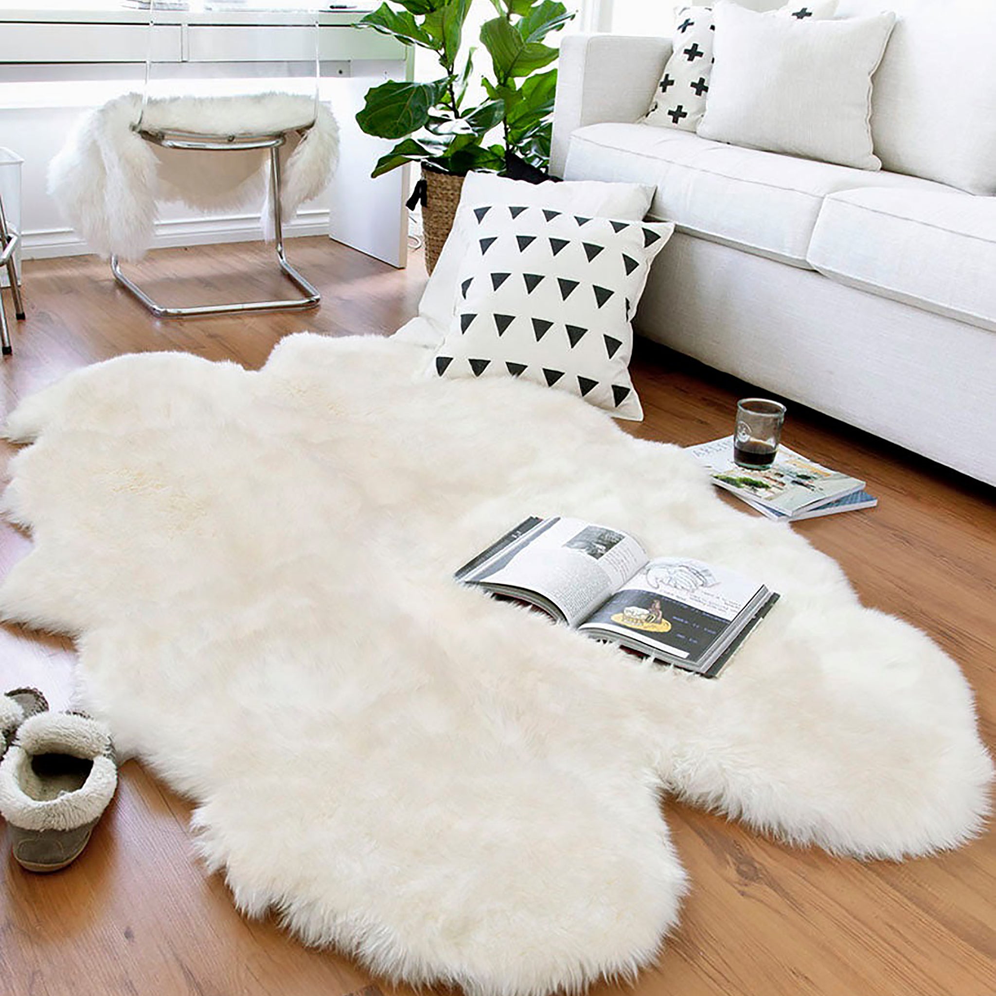 Quad Long Wool Sheepskin Rug | Luxurious Sheepskin Rug | Koalabi Australia